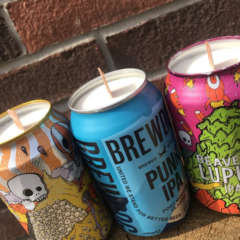 Brewdog punk IPA beer gift present vanilla fragranced Wood Wick Candle ...
