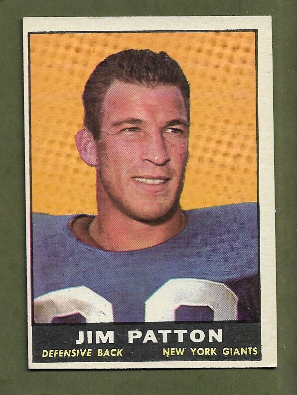 1961 TOPPS FB #92 JIM PATTON/GIANTS EX/EX+ | eBay