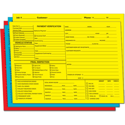 Color-Coded Repair Order Folders | eBay