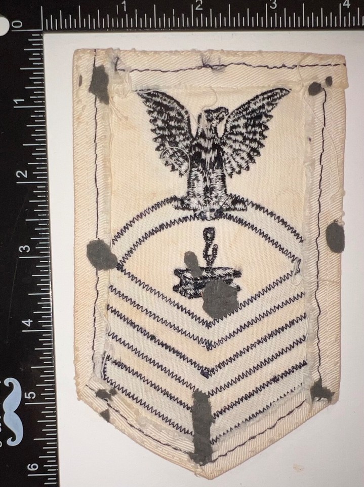 USN US Navy Steelworker Chief Petty Officer CPO White Rate Patch | eBay