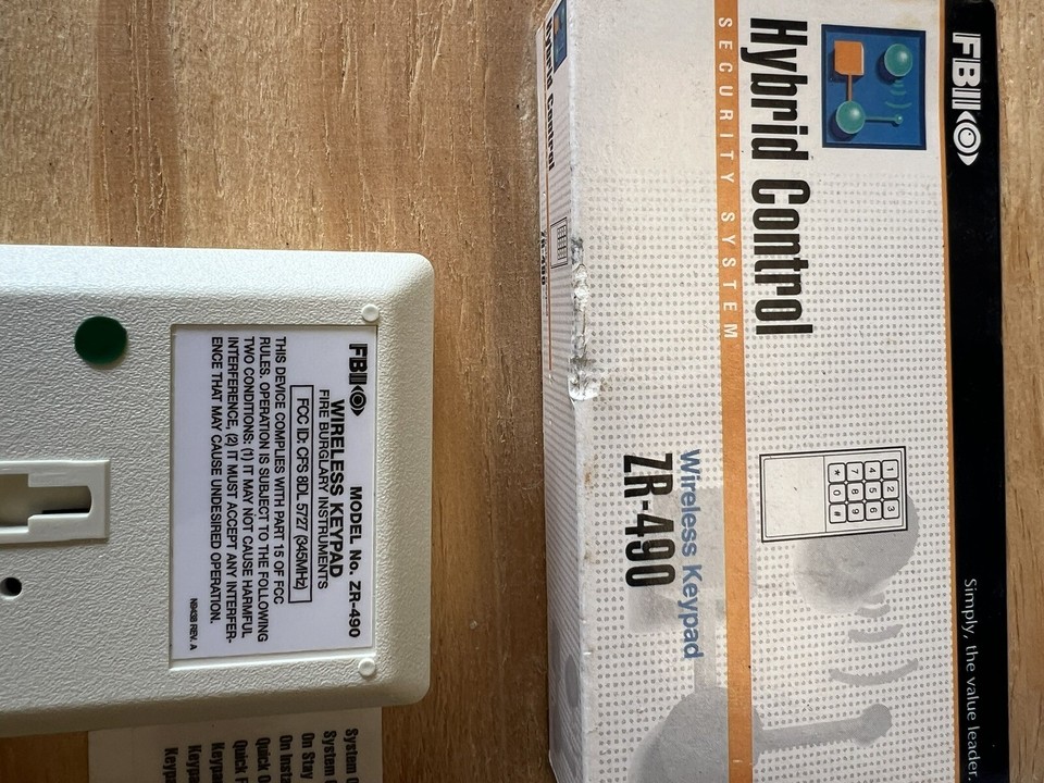 NEW Fire Burglary Instruments Inc/FBII ZR-490 WIRELESS Keypad *OLD ...