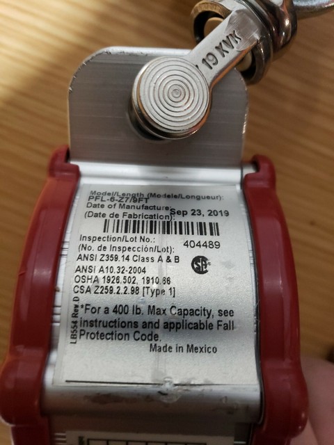 Miller Scorpion Fall Limiter Pfl-6-z7 9ft for sale online | eBay