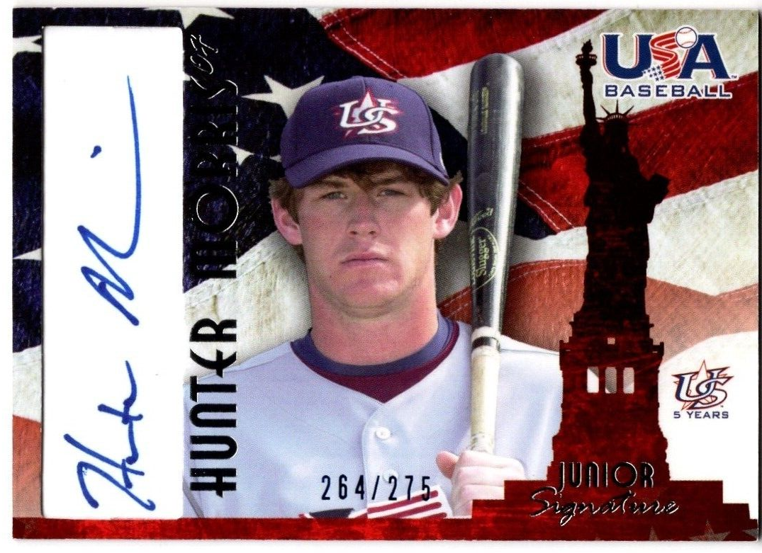 2007 USA Baseball - National Signature Hunter Morris #A-23 Blue Ink ...