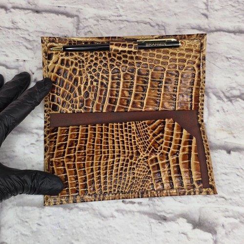 Brahmin Toasted Almond Melbourne Checkbook Cover with Working Pen | eBay