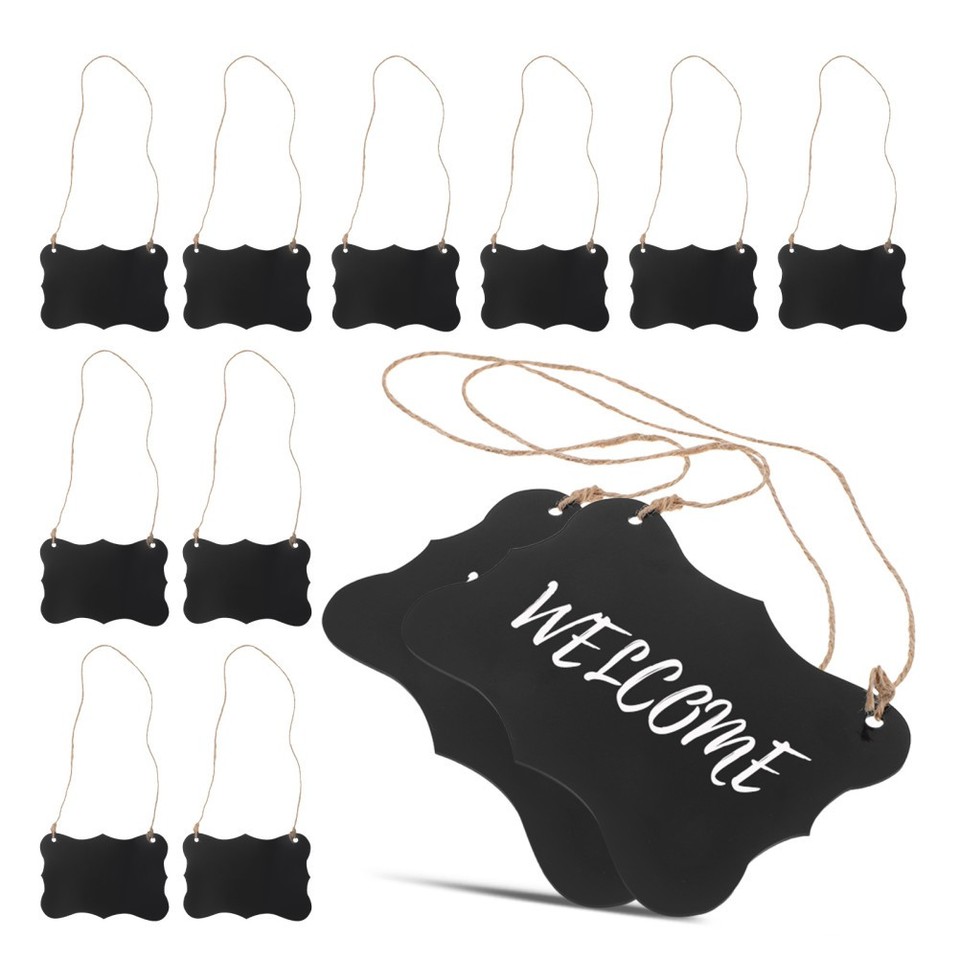 12 Pcs Acrylic Hanging Signs Erasable Message Boards For Wedding Bar ...