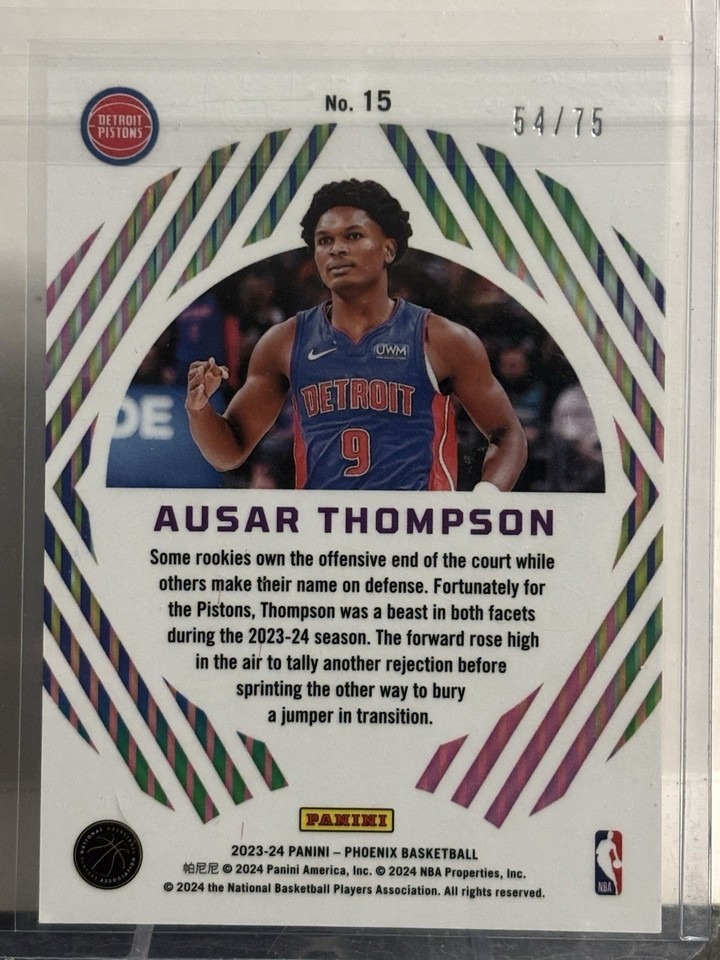 2023-24 Panini Phoenix AUSER THOMPSON Mystique No. 15 54/75 Purple ...