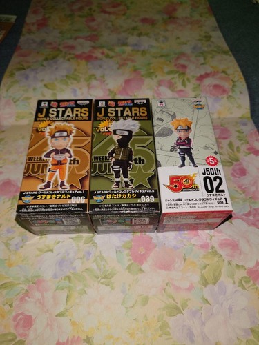 Naruto J Stars World Collectible Figure Set Boruto Kakashi Used | eBay