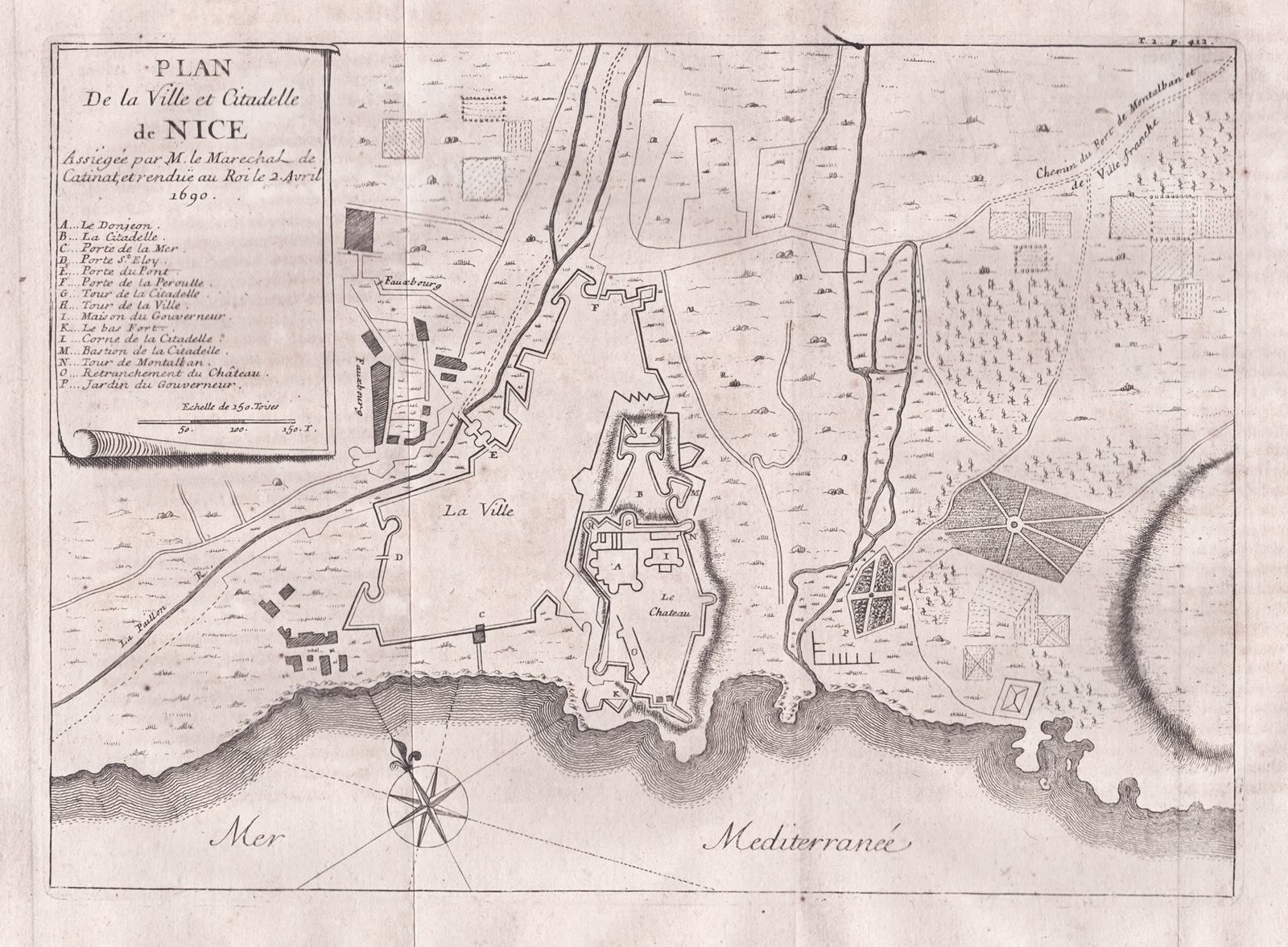Nice Cote-d'Azur Provence France Map Engraving 1726 | eBay