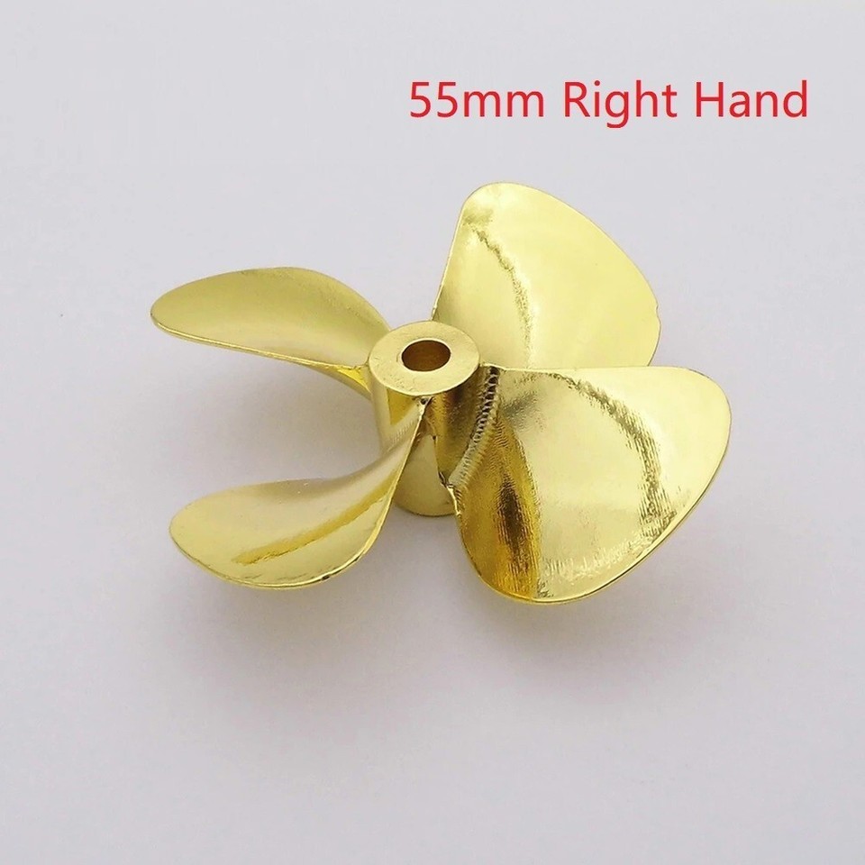 RC Boat Model 55mm 60mm Metal Propeller 4-Blades 4mm Shaft Prop Fr RC ...