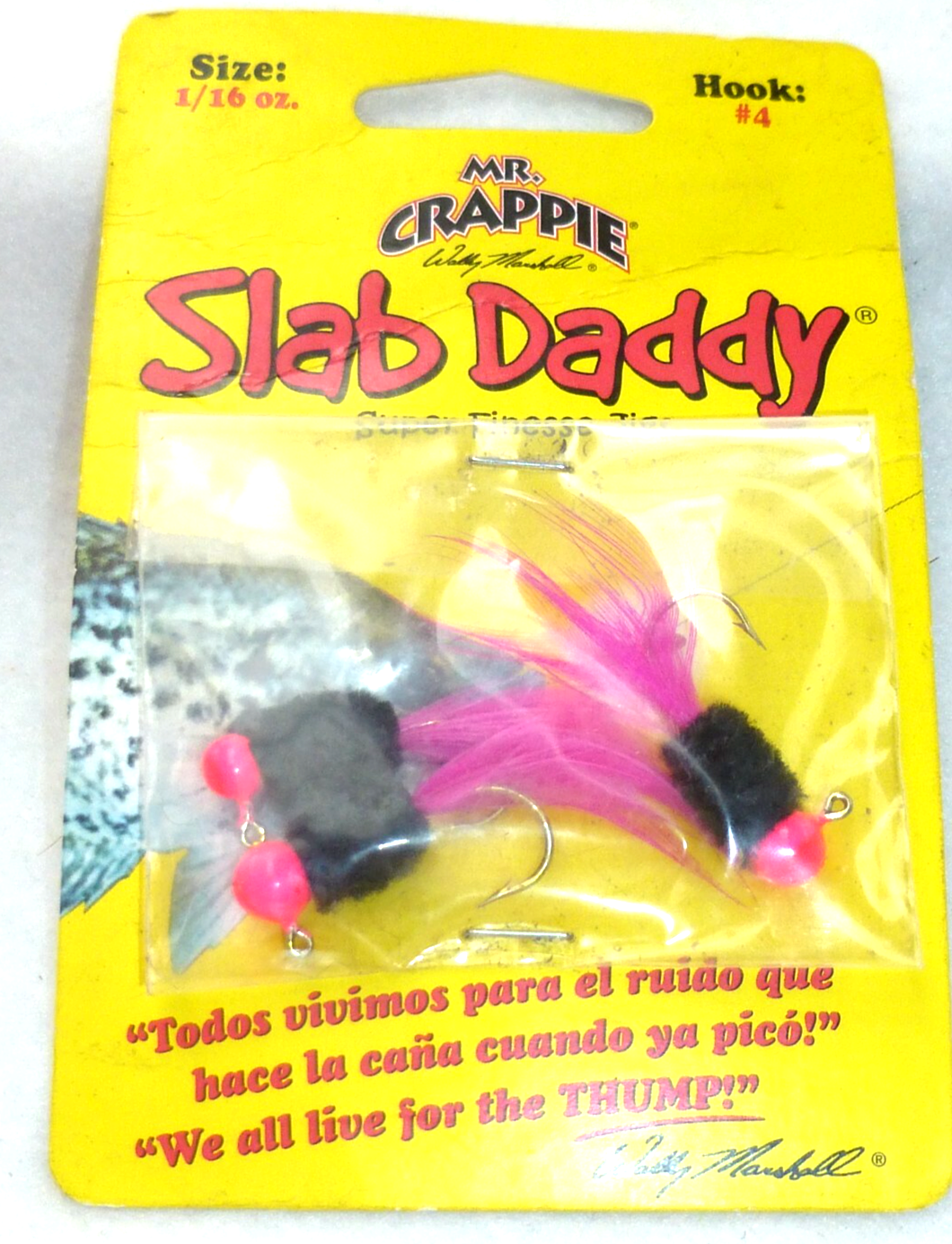 Mr Crappie Slab Daddy WSD2D-752 Jig 1/16 oz Pink/Black/Pink #4 Hook ...