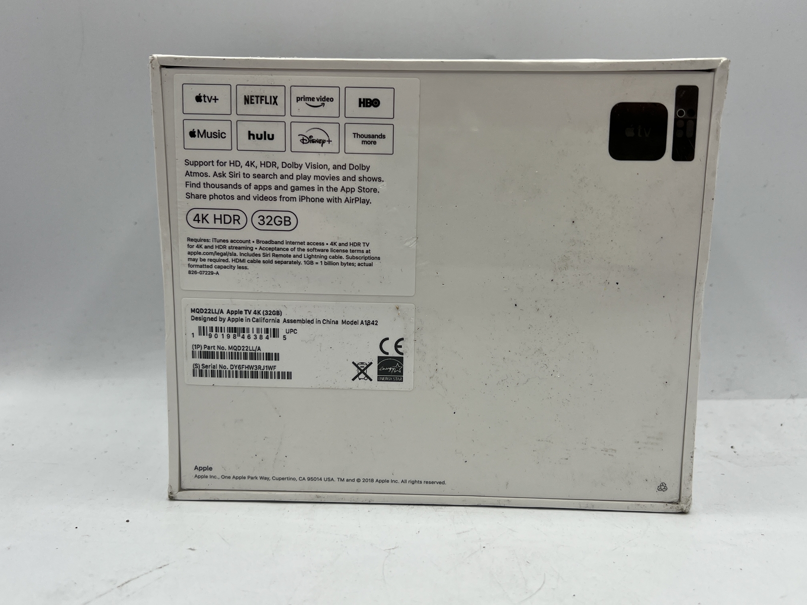 Apple TV A1842 MQD22LL/A 1st Gen 4K 32GB Media Streamer Sealed