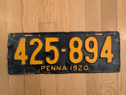 Vintage 1920 Pennsylvania License Plate - 425 894 | eBay