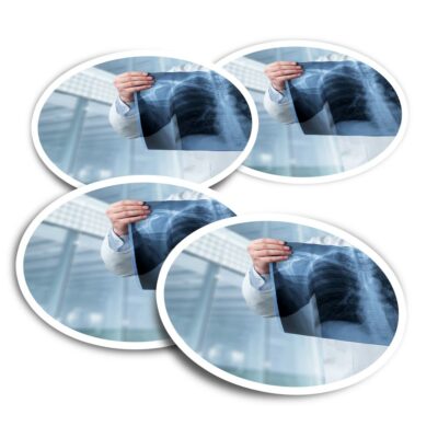 4x Round Stickers 10 cm - Radiology Doctor Hospital X-Ray Science ...