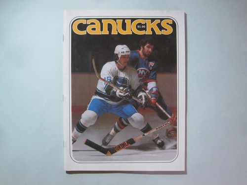 1977/78 VANCOUVER CANUCKS NEW YORK ISLANDERS PROGRAM CLARK GILLIES ...