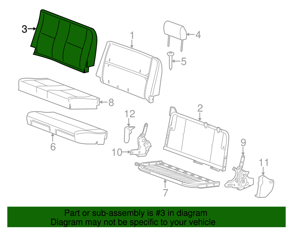 Genuine GM Light Cashmere Rear Seat Back Cover 20758092 | eBay
