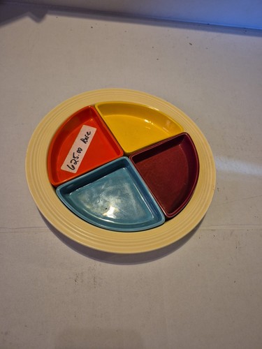 Vintage HARLEQUIN *4 Color* Relish Tray *Beautiful* Ivory Base | eBay