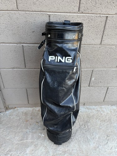 Vintage PING Golf Club Bag Black Faux Alligator Leather 4 Way Single ...