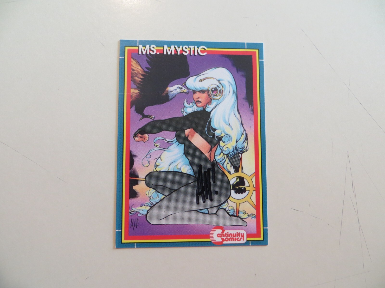 1993 CONTINUITY COMICS MS. MYSTIC PROMO CARD # 1 SIGNED ADAM HUGHES ...