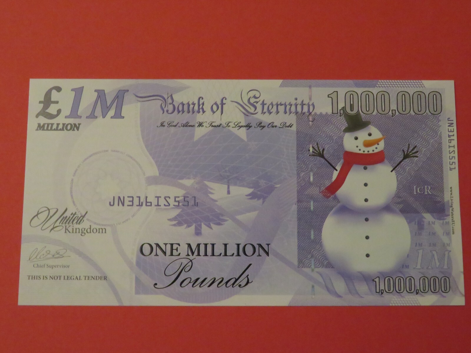 £1,000,000 UK Novelty Bank Note Fantasy Bill One Million Pounds ...