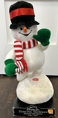 Vtg 99 Santas Best Christmas Eve dancing snowman Plays Twist Animated ...