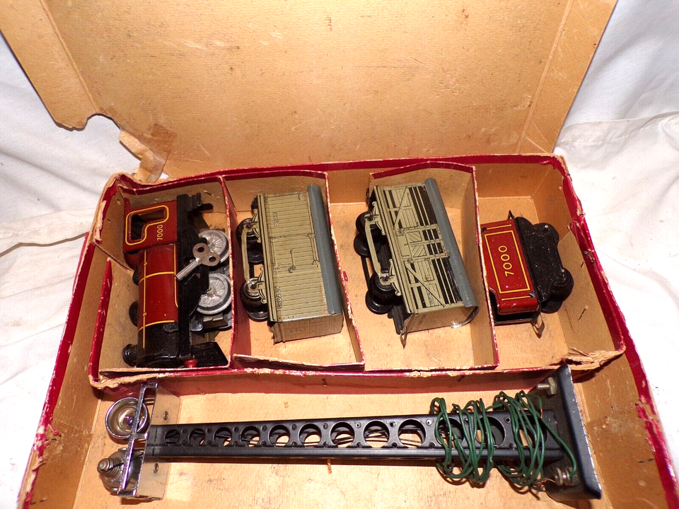 VINTAGE UK BRIMTOY TRAIN CLOCKWORK TRAIN SET WITH BOX | eBay