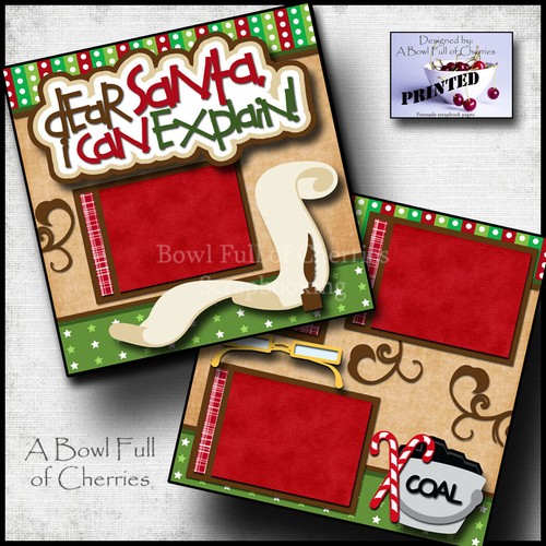 DEAR SANTA I CAN EXPLAIN CHRISTMAS 2 premade scrapbook pages prints ...