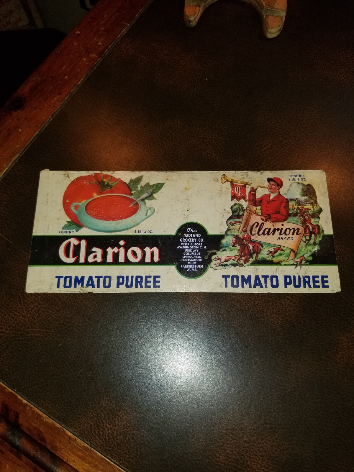 Vintage Clarion Tomato Puree Can Label Hunt Dog Hunting Theme Midland ...