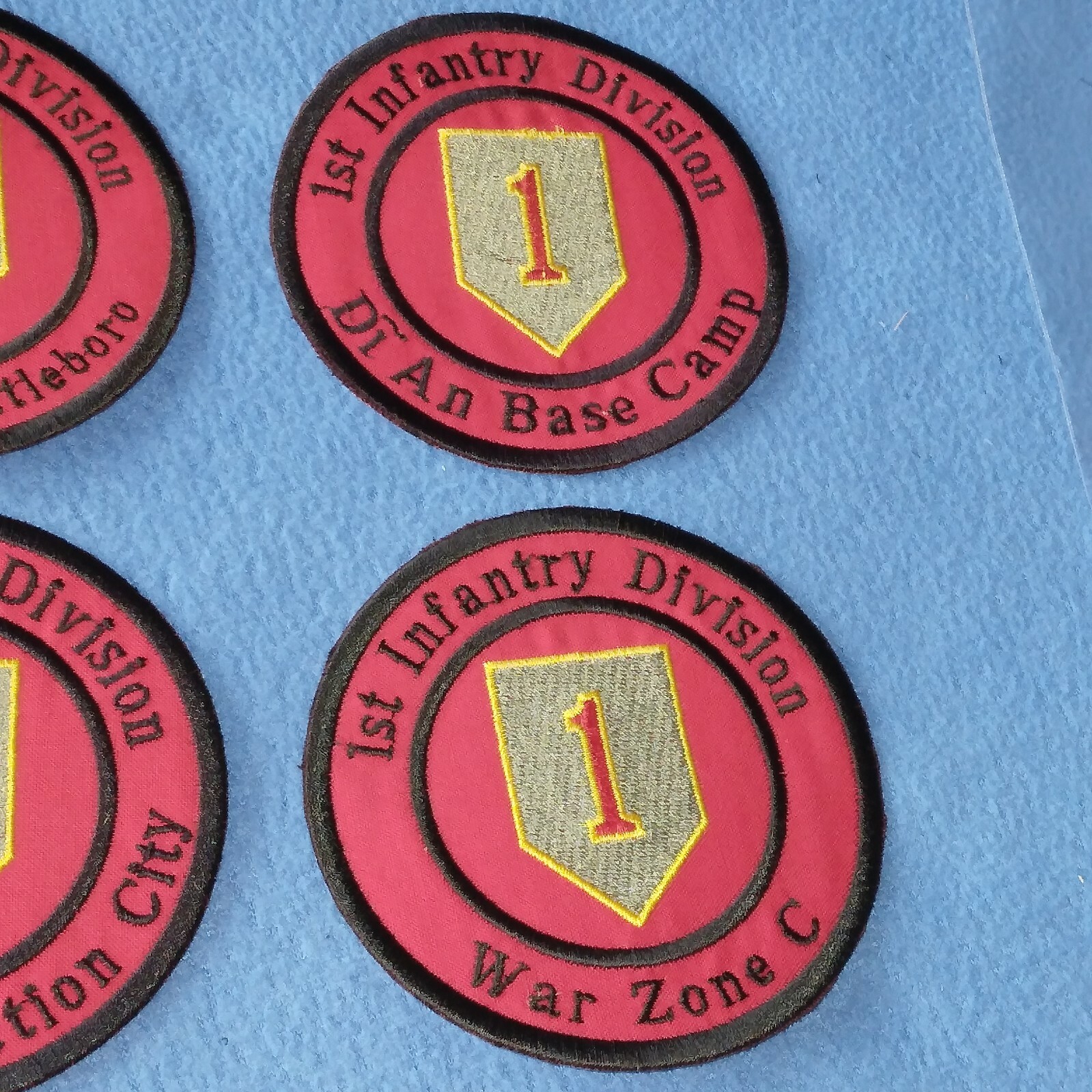 SET OF 6 - 1st INFANTRY DIVISION PATCHES - BIG RED ONE,WAR ZONE C,DI AN ...