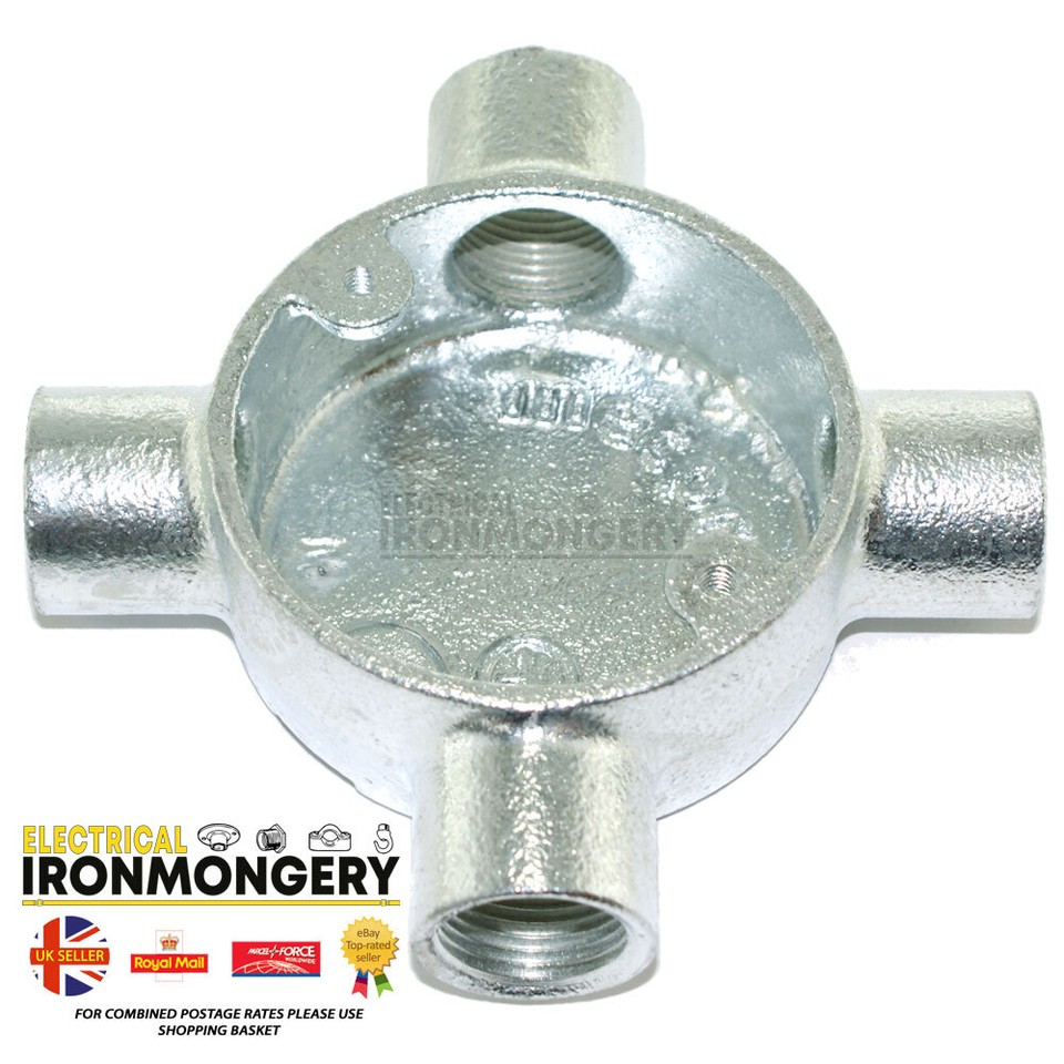 20mm Metal Conduit Boxes, Bends, Elbow, Tees, Fittings Galvanised ...