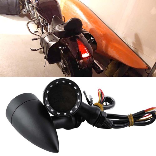 Mini Motorcycle Turn Signals LED Bullet Red&White Light For Harley ...