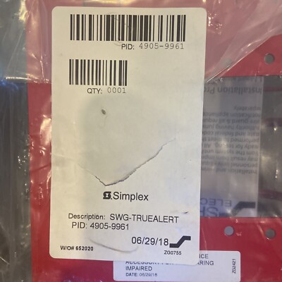 Simplex 4905-9961 Red Fire Alarm Wire Guard with Mounting Plate | eBay