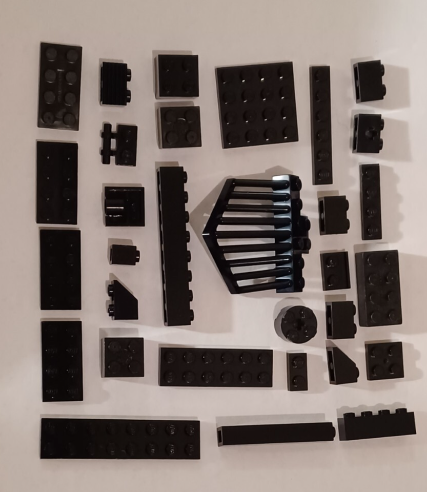 Mixed LOT black LEGOS Part #90201 Train COW CATCHER 2x6 Sloped Bars ...