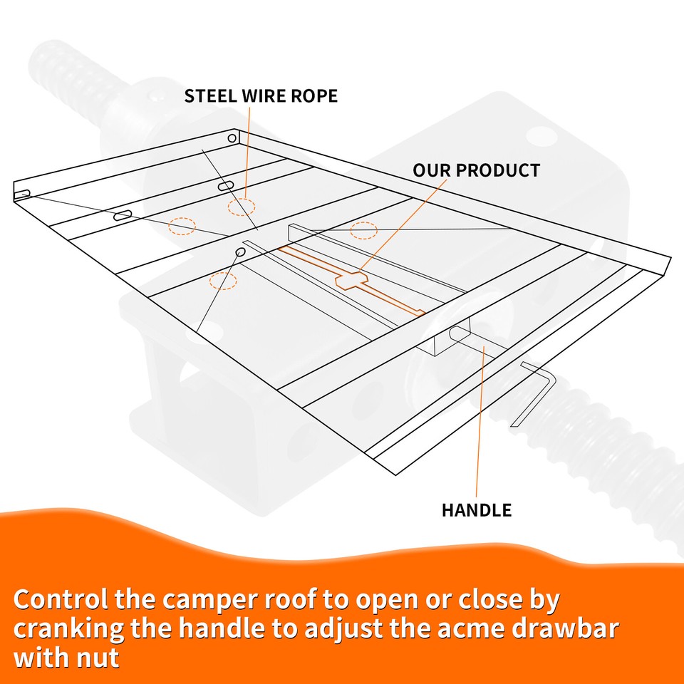 Pop Up Camper Acme Whiffle Tree Drawbar Nut&Rod 23-1/4" For Coleman ...