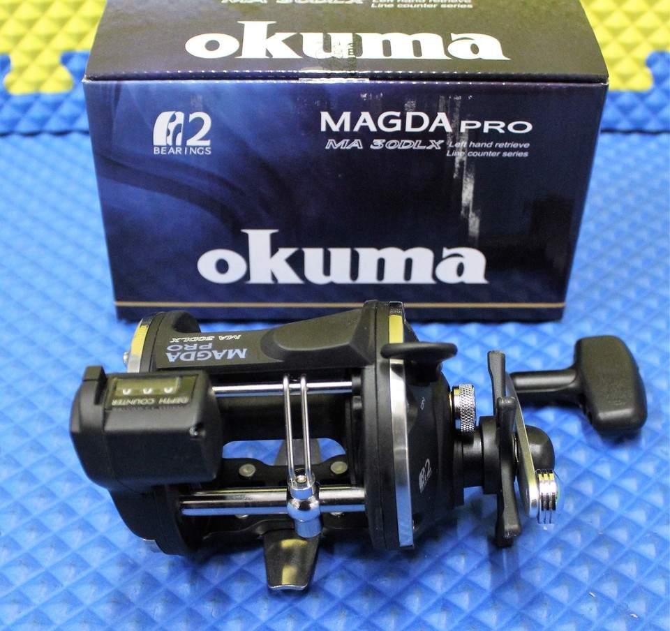 Okuma Magda Pro MA 30DLX LEFT HANDED Trolling Reel with Line Counter | eBay