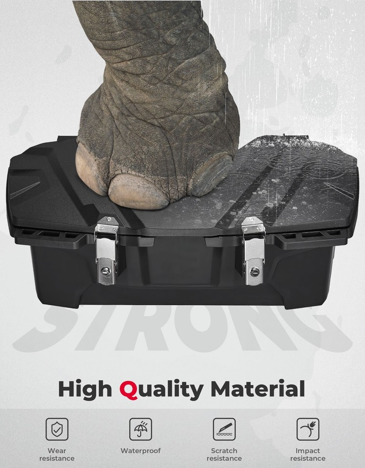 ATV Rear Rack Cargo Box Locking Storage Box Bed For Polaris Yamaha 0.75 ...