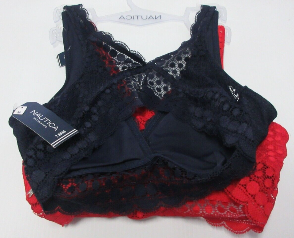 Nautica Intimates Women's 2 Pair Pack Lace Removable Pads Bras Size ...