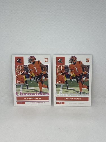 Jamarr Chase 2021 Chronicles Pink Parallel & Base Rookie Cards Bengals ...