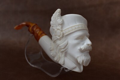 Erdogan Ege Scotsman Figure Pipe New Block Meerschaum Handmade W Case ...