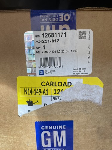 Genuine GM OEM Water Pump Assembly 12681171 | eBay
