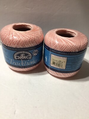 2 Unopened DMC Traditions Crochet Thread Spools 350 Yards Each Pink ...