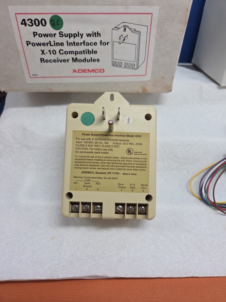Ademco Power Supply Powerline Interface X - 10 Receiver Modules Number ...