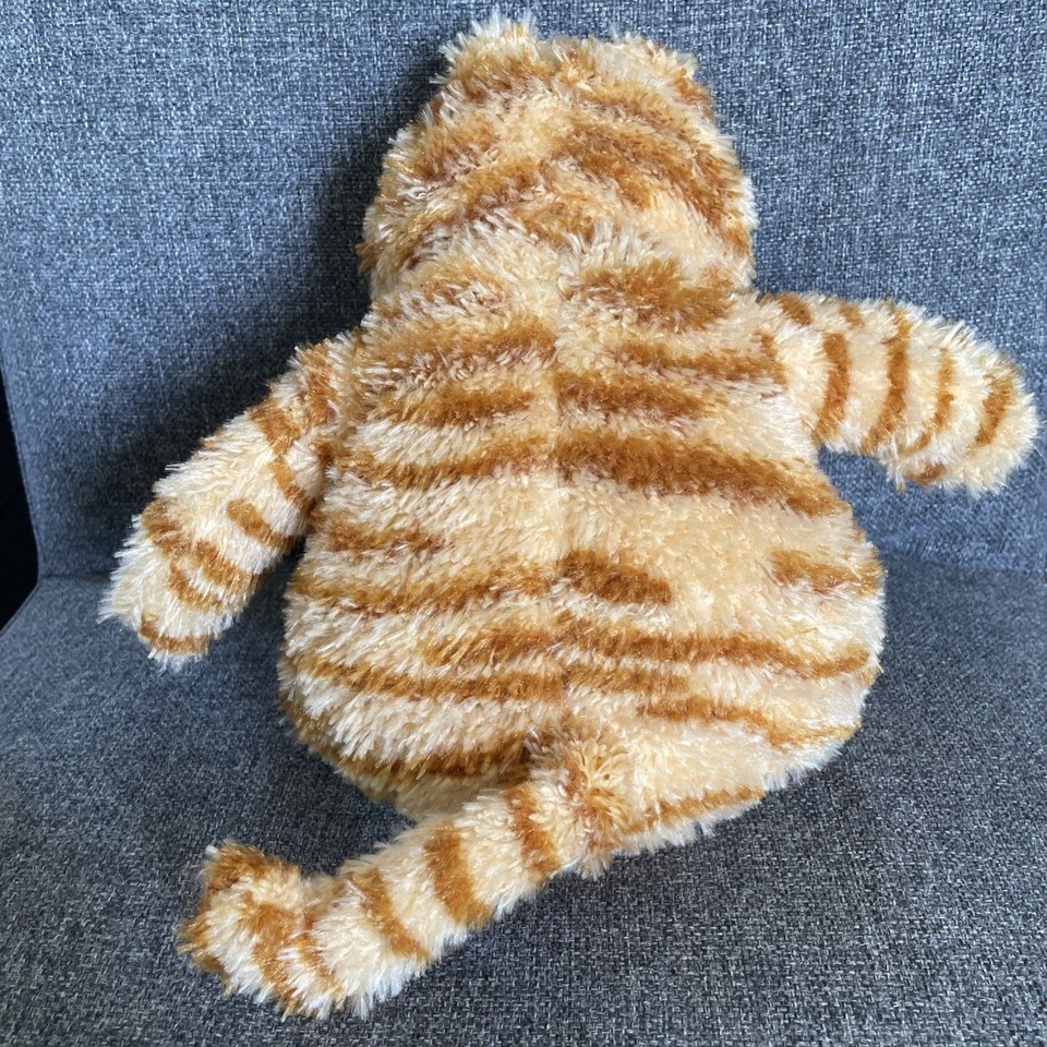 Fei Mao Orange Tabby Kitty Cat Plush Striped Whiskers Green Eyes 10 ...