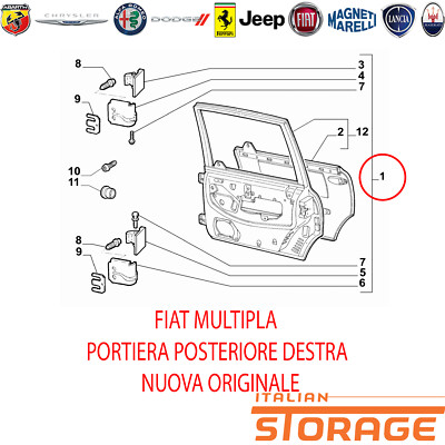 Fiat Multipla Rear Right Door New Original 46510463 | eBay