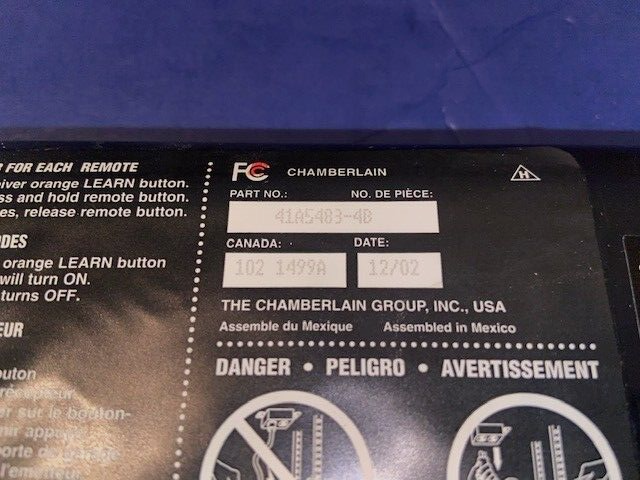 Liftmaster+Chamberlain+41a5483-4b+Receiver+Logic+Board+Garage+Door+Red ...