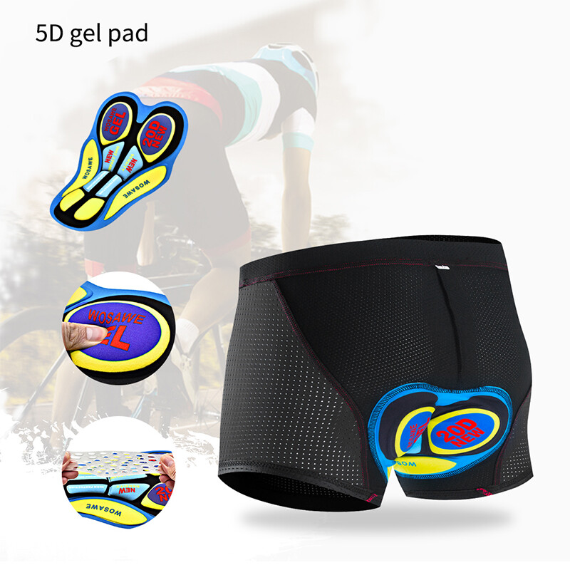 WOSAWE Mens Cycling Underpants 2D Gel Padded Bike Riding Racing Shorts ...