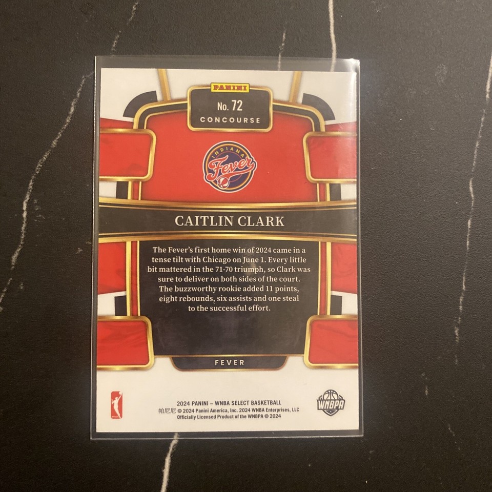 Catlin Clark 2024 Panini WNBA Select Concourse RC #72 - Indiana Fever ...