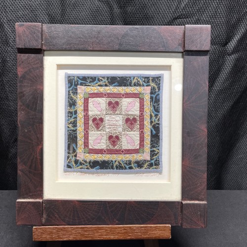 1997 Kate Adams Hearts & Hands With Diamonds Quilt In Wood Frame | eBay