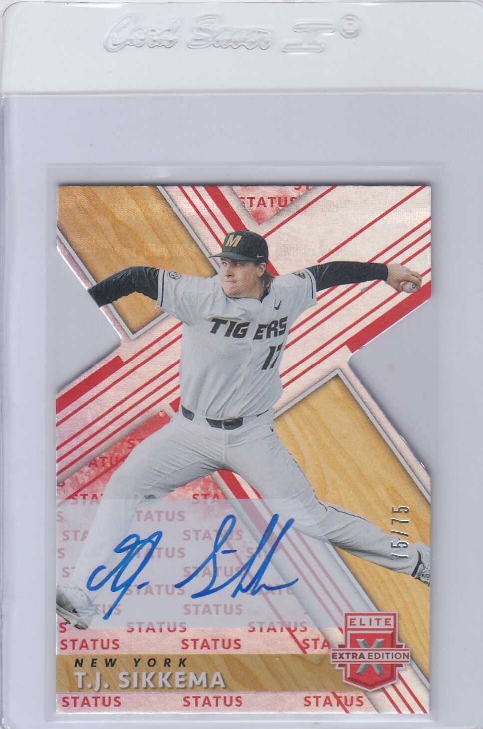 2019 PANINI ELITE TJ SIKKEMA MISSOURI TIGERS ROOKIE DIE CUT ON CARD ...