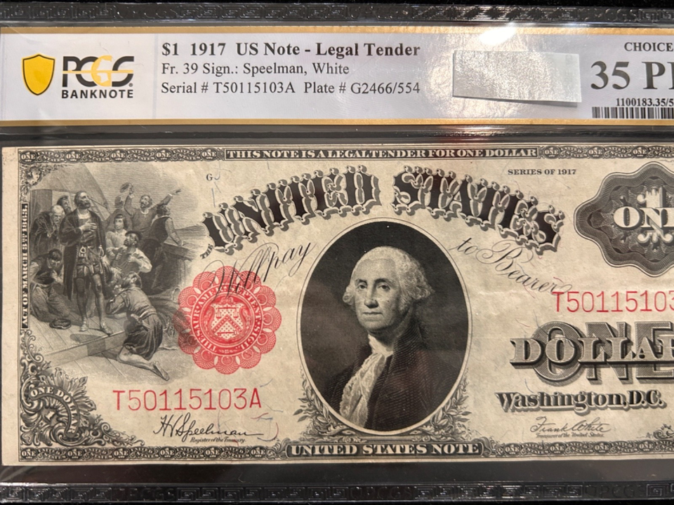 1917 $1 US Legal Tender Note Fr 39 PCGS Choice Very Fine 35 PPQ | eBay