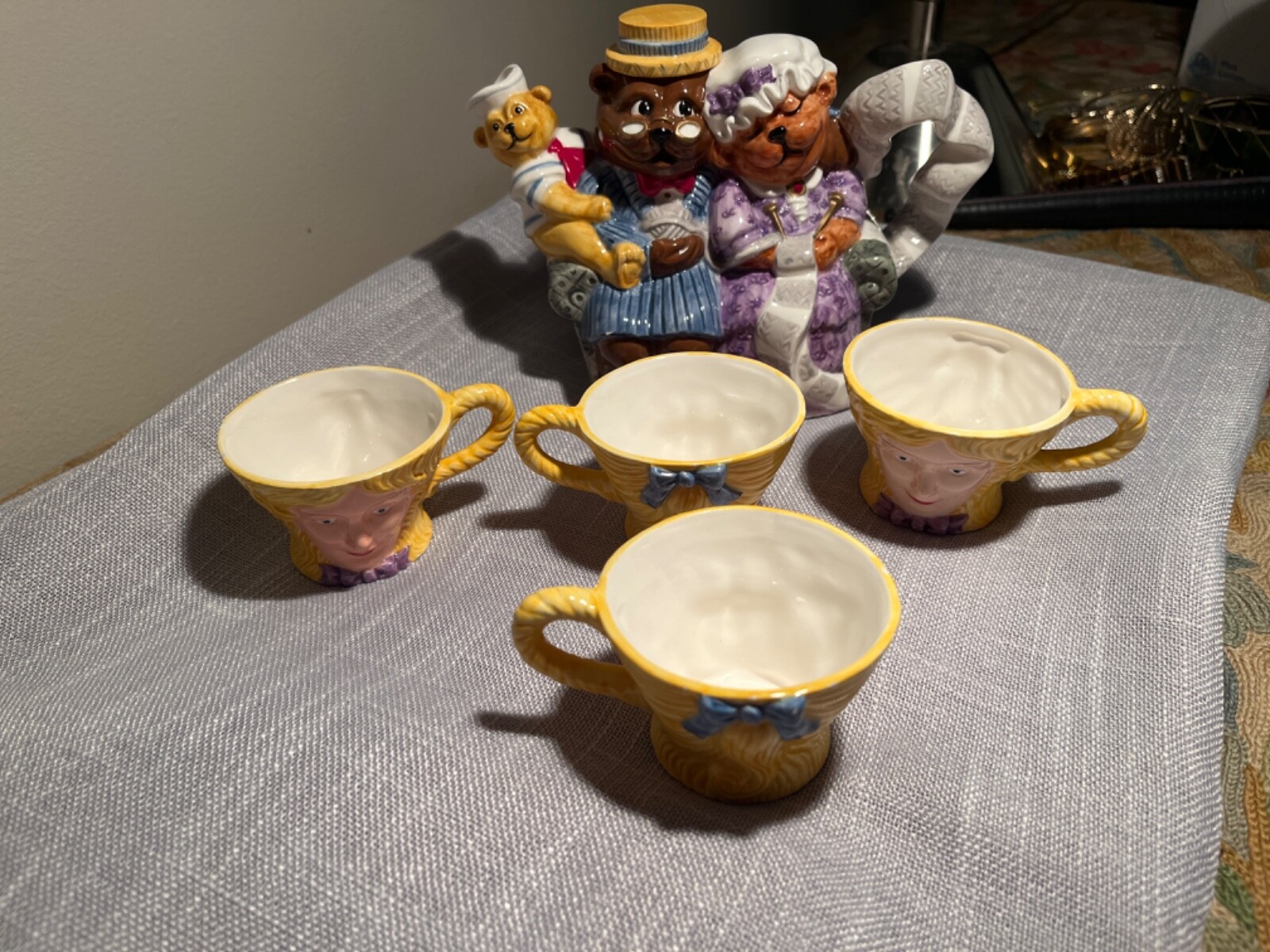 Goldilocks And The Three Bears Tea Set Teapot and 4 cups Ceramic | eBay